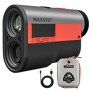 Golf Range Finder 660 Yards with Magnetic, MiLESEEY Golf Rangefinder with Rechargeable Battery, Flag Lock with Pulse Vibration, Slope On-Off, 6X Magnification, Fast Focus Scan Laser Rangefinder