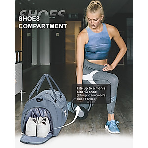 Gym Bag Womens Mens with Shoes Compartment and Wet Pocket Travel Duffel Bags for Women for Plane Sport Gym Tote Bag with Toiletry Bags Waterproof Weekend Overnight Carry on Bag Hospital Holdalls