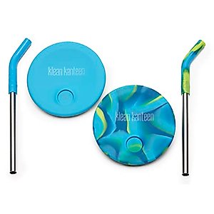 Klean Kanteen Kid Cup Straw Lid - 2 Pack - Blue Tie Dye