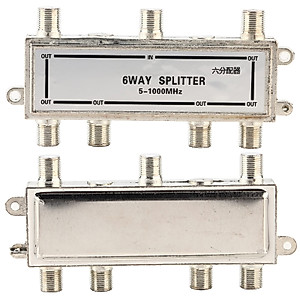 Restokki 6 Way Coaxial Cable Splitter 5-1000MHz, Cable Splitter Work with CATV, Satellite TV,Antenna System and MoCA Configurations
