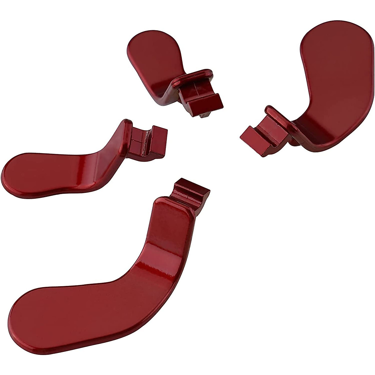 EASEGMER Metal Black Stainless Steel Paddles, Replacement Parts Video Games Accessories Kits, Interchangeable Hair Trigger Locks for Xbox One Elite Seies 2 & Elite 2 Core Controller - 4 PCS (Red)