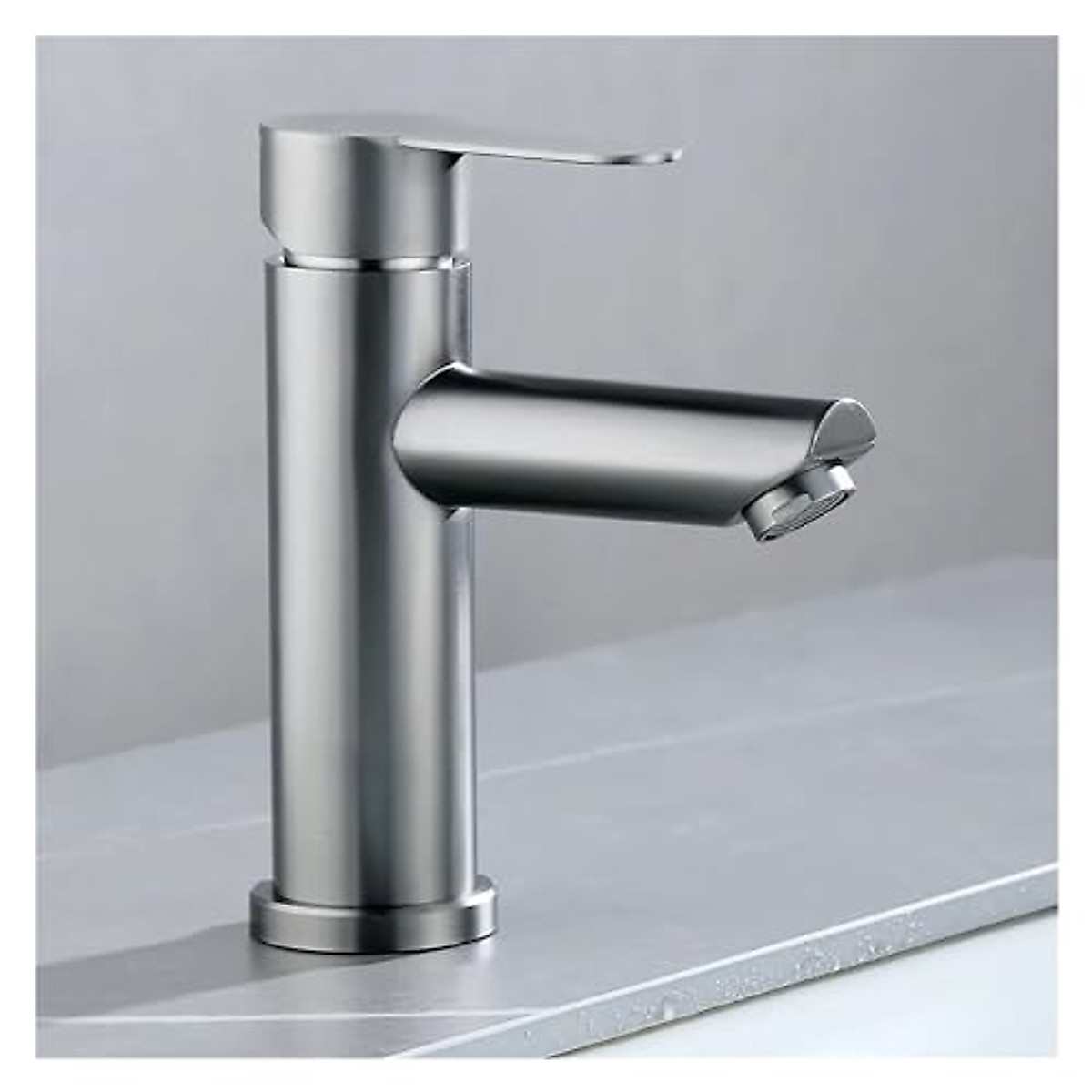 1 Pcs Kitchen Faucet Stainless Steel Hot and Cold Faucet Wash Basin Basin Faucet Bathroom Bathtub Accessories Set Sink Bathtub Faucet (Color : Silver)
