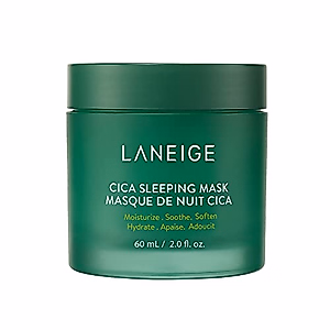 LANEIGE Hypoallergenic Cica Sleeping Mask: Hydrate, Nourish, and Soothe Stressed Skin, 2.0 fl. oz.(Packing may vary)