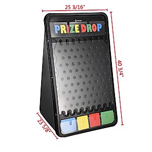 WinSpin 41"x25" Prize Drop Board Foldable Stand Disk Drop Board Game with 12 Playing Pucks for Carnival Tradeshow Party Live Stream