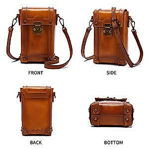 Montana West Mini Crossbody Bag for Women Genuine Leather Vintage Shoulder Bag Cell Phone Purse AR-MWG01-9062BR