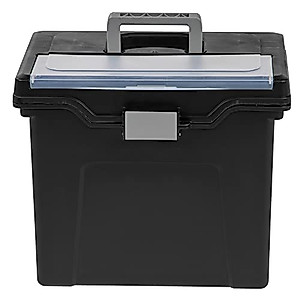 Office Depot Large Mobile File Box, Letter Size, 11 5/8in.H x 13 3/8in.W x 10in.D, Black/Silver, 110987