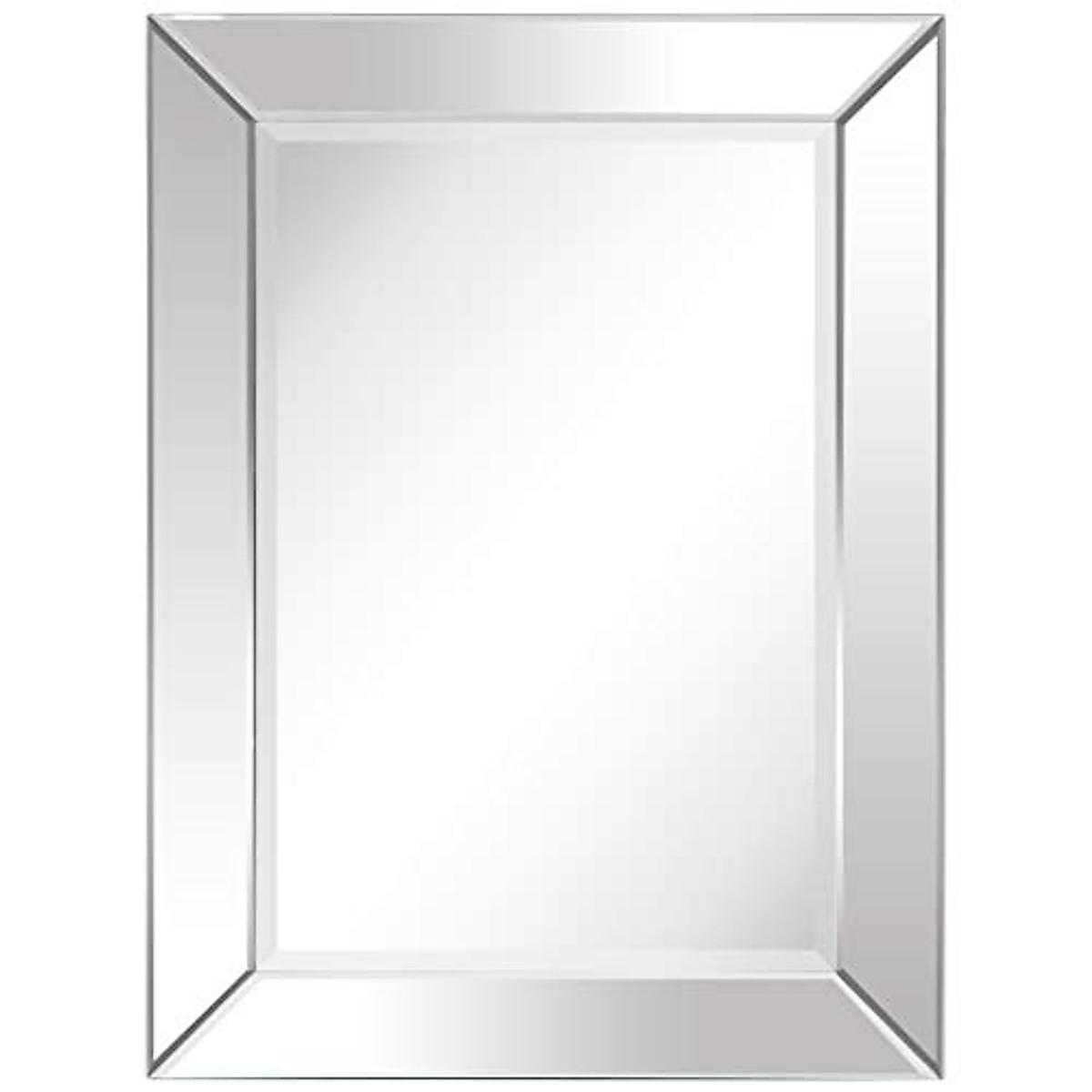 Empire Art Direct Solid Wood Frame Wall Mirror Covered with Beveled Mirror Panels, 1"-beveled Center Mirror, Vanity, Bathroom, Living Room ＆ Bedroom, 40" x 30", Ready to Hang