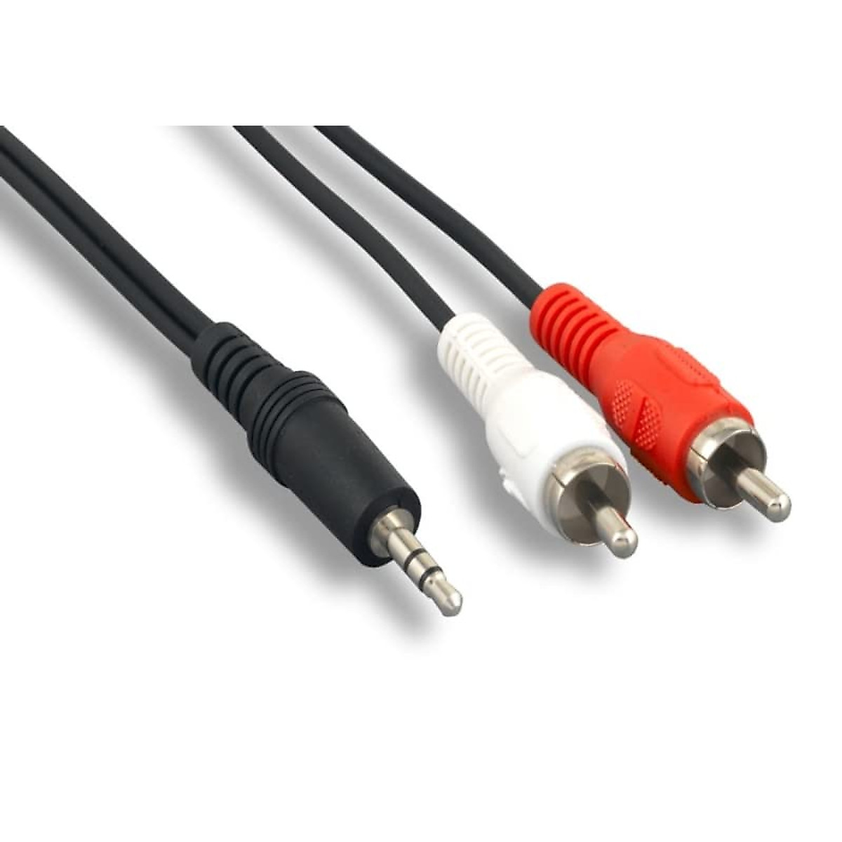 Kentek 6 Feet Ft 3.5mm AUX Auxiliary Male to RCA RW Red White Male M/M Cable Cord Stereo Audio for PC Mac Audio Device MP3 Car Monitor