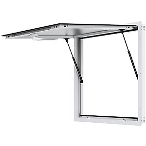 VEVOR Concession Window for Food Trucks 36 x 36 Inch, Concession Stand Serving Window Door with Double-Point Fork Lock, Concession Awning Door Up to 85 Degrees, Glass Not Included