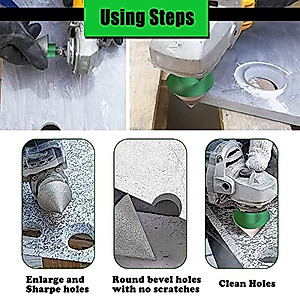 Mgtgbao 50mm Green Diamond Beveling Chamfer Bit, 2" Diamond Countersink Drill Bits with 5/8-11 inch Thread for enlarging, polishing and Bevelling Granite Marble Tiles The exsit Holes Enlarging