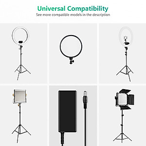 FITE ON AC 100-240V to DC 12V 3A 36W Power Supply Adapter Cable Cord Charger Replacement for VILTROX Studio Light kit Ring Light LED Studio Round Light Video Shoot Photography