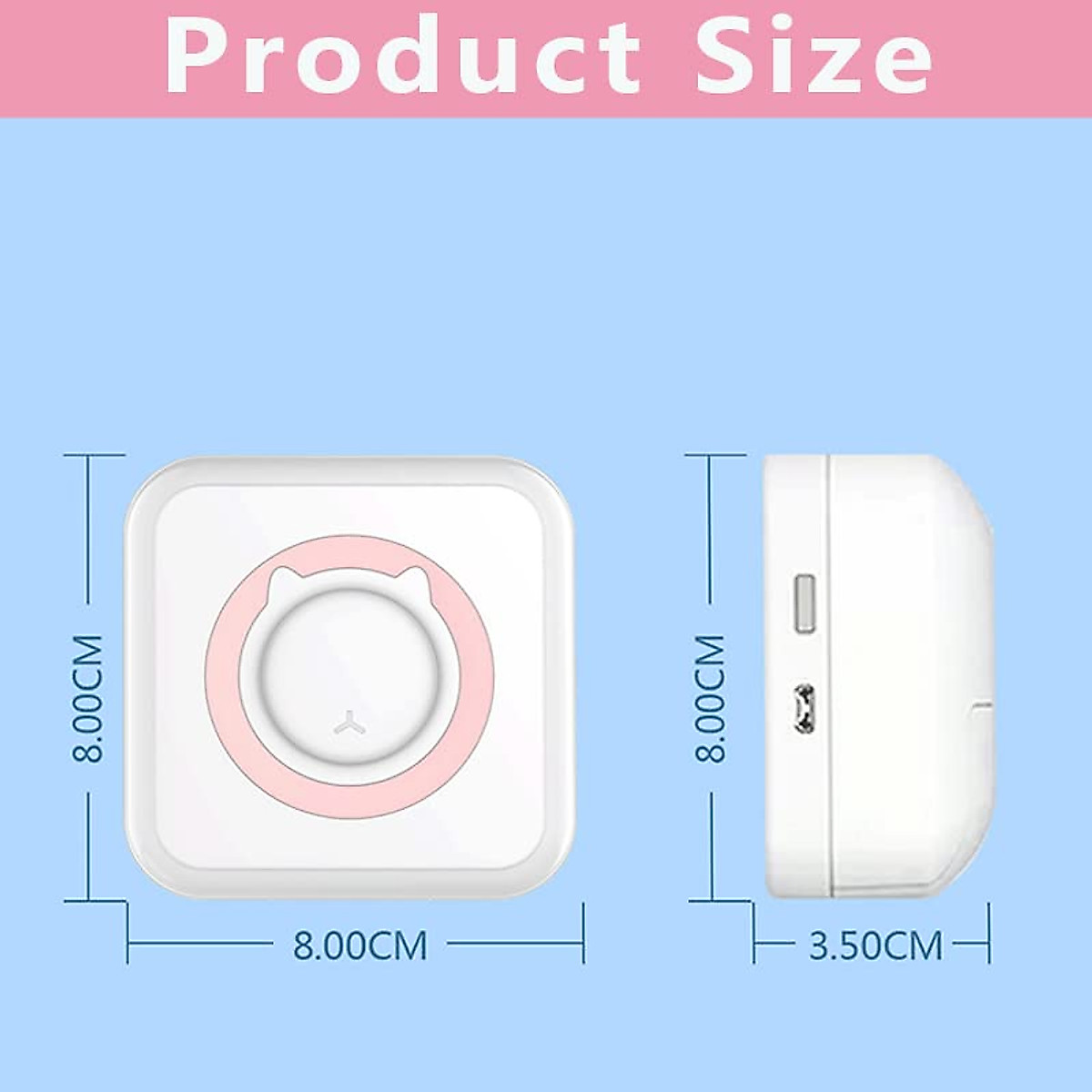 soputry InstaProud - Portable Sticker Printer, Mini Printer Sticker Maker Pocket Thermal Printer, Mini Label Receipt Printer for Photos Diaries Memos Study Notes (Blue and 10 Sticker Rolls)