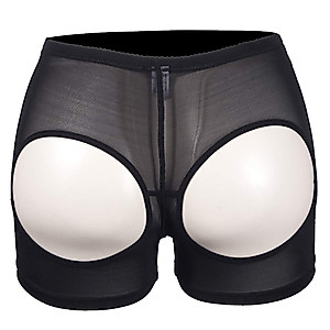 FUT Women's Sexy Butt Lift Panty Tummy Control Trimmer Shapewear Body Shaper Black Large (Waist 27-29inch)