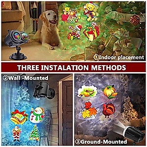 Christmas Projector Lights Outdoor Holiday Projector Light LED Christmas Projector Snowflake Projector Light with Remote Control Timer for Indoor Halloween Party Home Garden