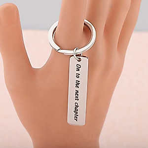 WUSUANED On to the Next Chapter Keychain Retirement Gift Graduation Gift Divorce Gift (Next chapter keychain)