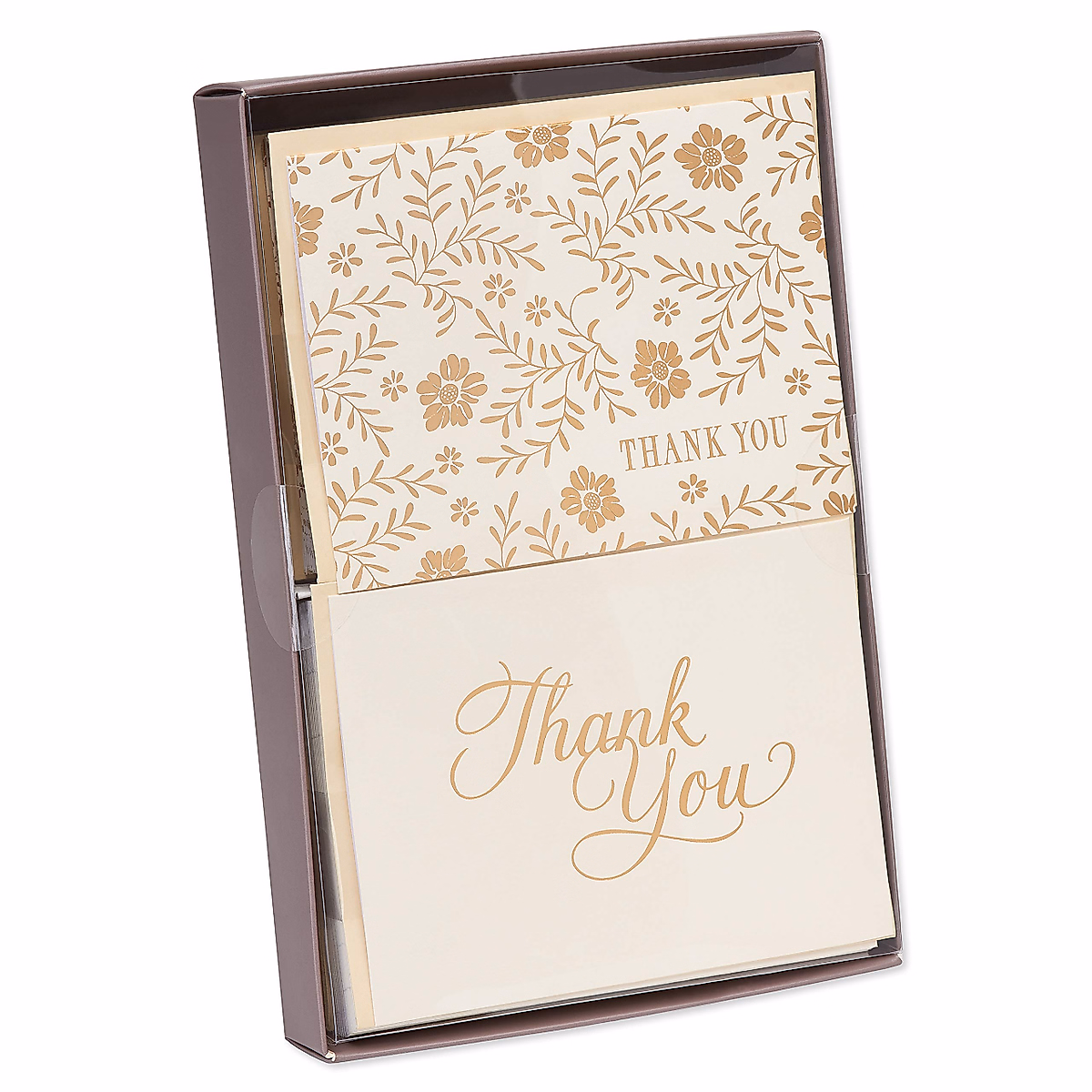 American Greetings Wedding Thank You Cards with Envelopes, Gold and Cream (50-Count)