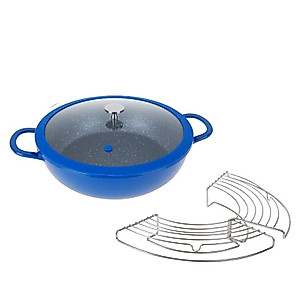 Curtis Stone 4.5-Quart Cast Aluminum Multi-Pan w/Lid & Multi-Use Rack 777-973 (Renewed)