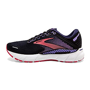 Brooks Women's Adrenaline GTS 22 Supportive Running Shoe - Black/Purple/Coral - 9 Medium