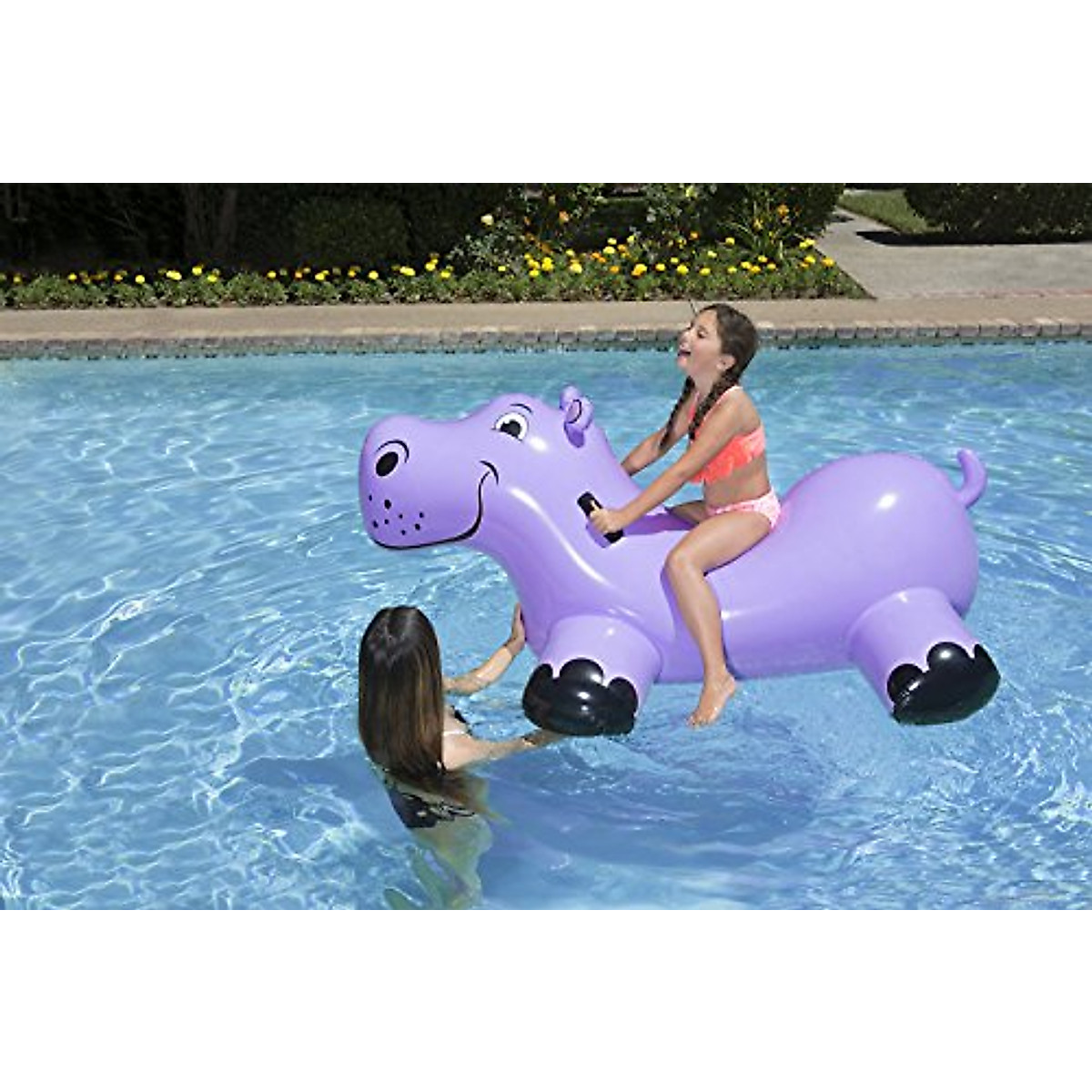 Poolmaster Swimming Pool Float Rider, Hippo, Purple