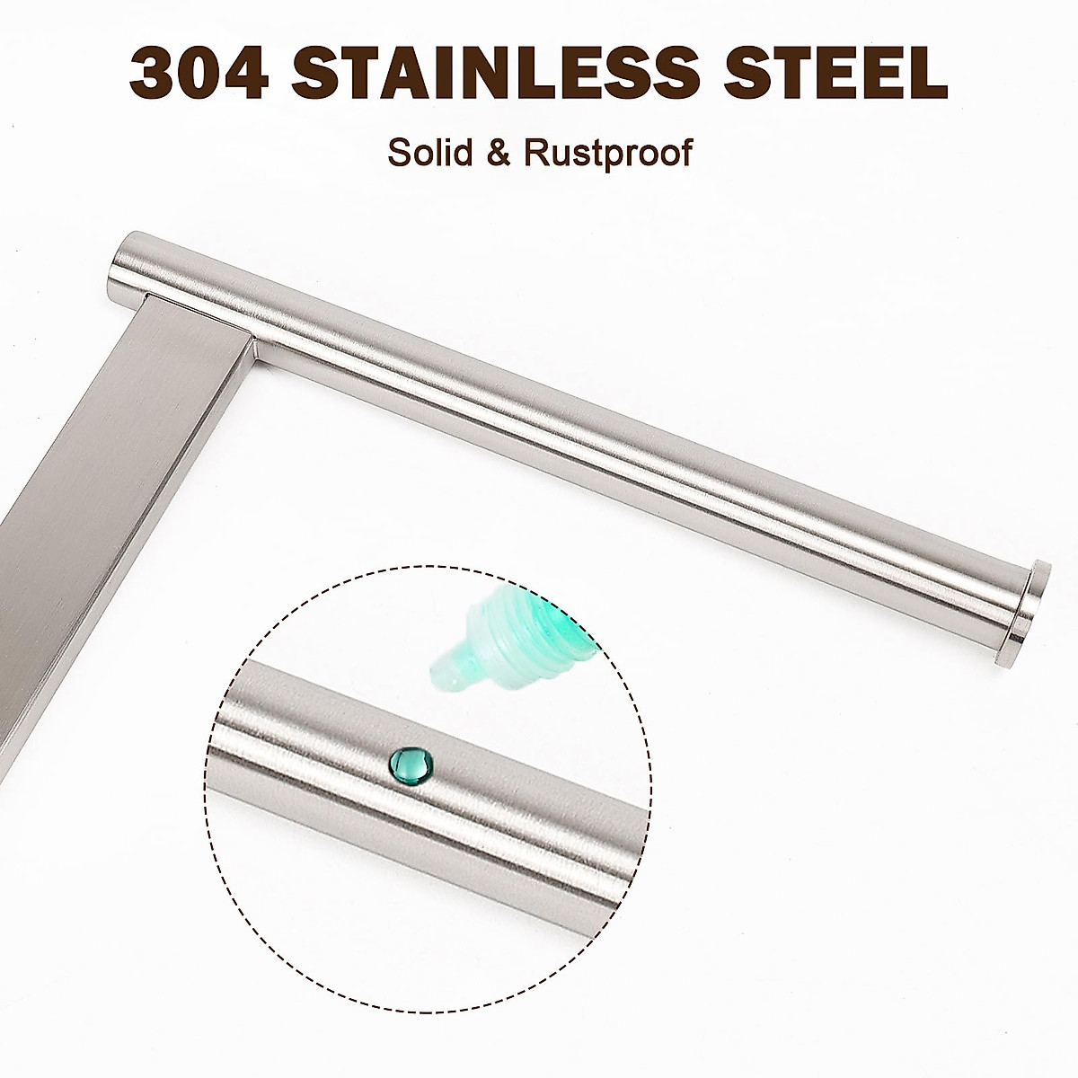 Siyzda Hand Towel Holder Stand for Bathroom, L- Shaped Standing Hand Towel Rack, Towel Bar Kitchen Vanity Countertop Organizer, SUS304 Stainless Steel Material (Marble Base, Brushed Nickel)