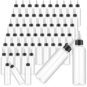 Irenare 100 Pcs 4 oz Plastic Squeeze Bottles Bulk Boston Dispensing Empty Hair Oil Bottles with 20/410 Twist Top Cap for Essential Oils, Hair Applicator, Liquids, Condiment Dispenser