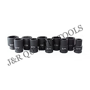 VCT 1" Drive Deep Impact Socket Set, SAE, CrV, 6-Point, 7/8" - 2", 10-Sockets
