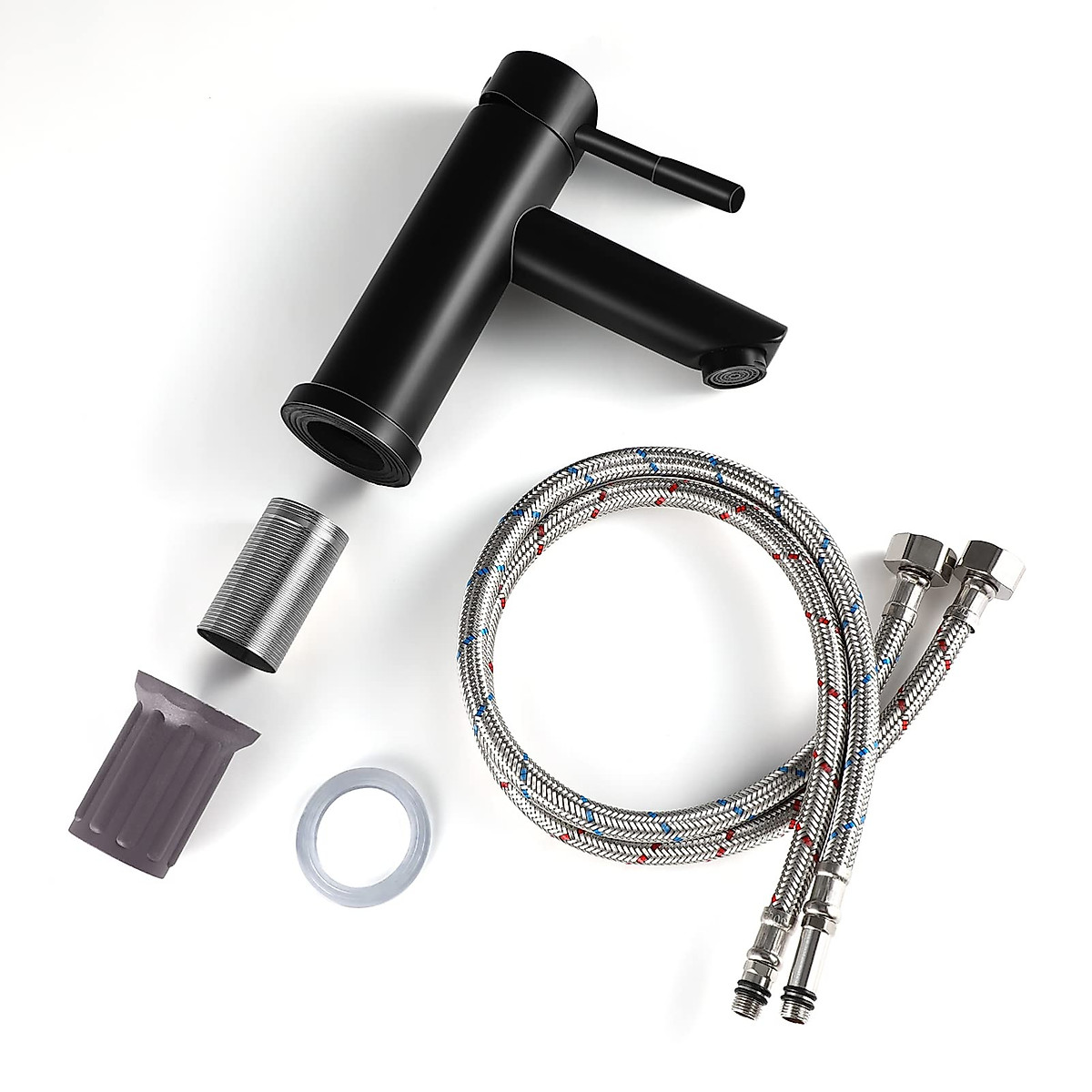 DOITOOL Basin Faucet Single Hole Bathroom Faucet Black Faucet Bath Faucet Kitchen Sink Faucet Bathtub Faucet Bath Mixer Tap Faucet for Bathtub Bathroom Tap Stainless Steel Spout