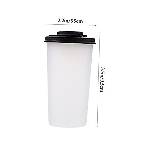 2pcs Mini Cruet Jar Clear Plastic Container Mini Salt Shaker Condiments Containers Salt and Pepper Shaker Sets Salt Box Camping Salt and Pepper Shakers Plastic Pepper Shakers Black