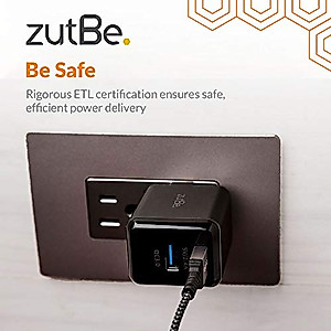 zutBe Dual Port USB-A Foldable 30W, 2.4A Fast Foldable Plug, 1 Quick Charge QC 3.0 Wall Charger Compatible with iPhone 14 13 12 SE 11 X 8 7 & iPad Samsung Galaxy [Be Charitable, Durable, Confident]