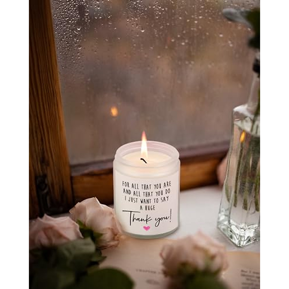 Thank You Gifts for Women Men, Appreciation Gifts for Coworkers, Employee, Teacher, Nurse, Handmade Lavender Natural Soy Wax Candle Gifts for Friends Mom (7oz)