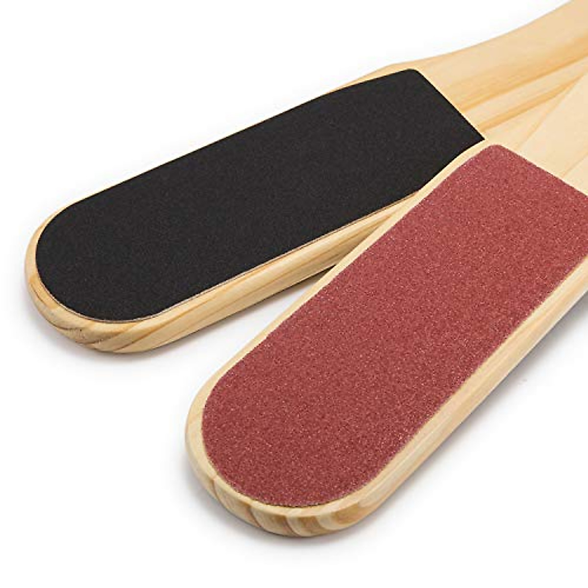 Boobeen Quality Wood Foot File - Double Sided - Foot Callus Remover for Women and Men - Foot Care Pedicure Metal Surface Tool to Remove Hard Skin