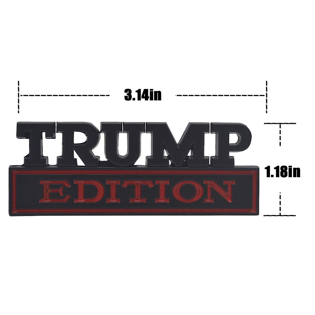 GeeGeeTop Universal Trump Edition Emblem Sticker Replacement Car Truck SUV Compatible with Ford F150 Jeep Dodger Chevrolet Badge Tailgate Badge Front Grille Hood Trunk (Black+Red)