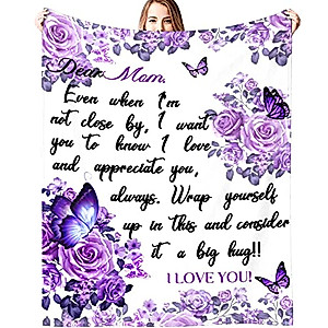 Gifts for Mom Blanket to My Mom from Daughter Son Soft Flannel Bed Throw Blankets for Birthday/Mothers Day 50"X40"