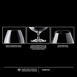 Krosno Brandy Cognac Snifter Glasses | Set of 6 | 18.6 oz | Harmony Collection | Perfect for Home Restaurants and Parties | Dishwasher Safe | Gift Idea | Made in Europe