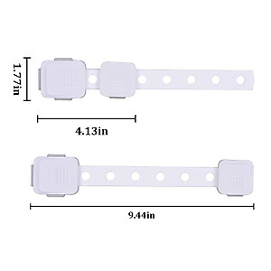 Wihano Child Safety Locks for Cabinets and Drawers (4 Pack) | Adjustable Baby Drawer Lock with Acrylic Adhesive, Baby Safety Lock for Cabinets, Drawers, Refrigerator | No Drilling