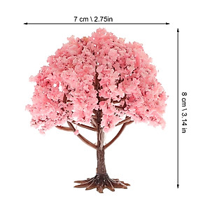 Angoily 10pcs Miniature Flower Tree Model Train Scenery Architecture Cherry Blossom Trees Mini Fake Trees for DIY Sand Table Crafts Building Model Scenery Landscape Ornaments