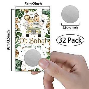 REWIDPARTY Woodland Animal Scratch Off Game Cards（32 PCS） Baby Shower Games Raffle Cards Wedding Bridal Shower Gift Certificate Scratch Off Cards Family Holiday Games Supplies for Kids Adults