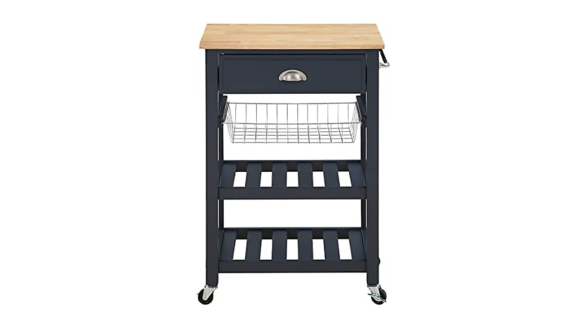 OSP Kitchen Cart with Wood Top - Space-Saving Style
