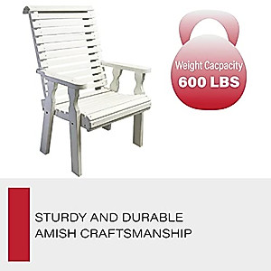 Amish Casual Heavy Duty 600 Lb Roll Back High Back Treated Patio Chair (Semi-Solid White Stain)
