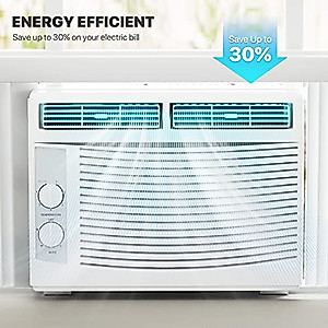 mollie 5,000 BTU Window Air Conditioner with Mechanical Controls and easy-to-Clean Washable Filter, Cool up to 150 Sq. Ft. For Bedrooms Guest Rooms