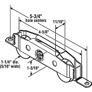 Prime-Line D 1780 1-1/4 In. Tandem Stainless Steel Roller Assembly with Ball Bearing Rollers (Single Pack)