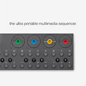 teenage engineering OP–Z portable sequencer, synthesizer, drum machine and visual controller with built-in microphone for sampling, effects and midi, iOS compatible and battery powered