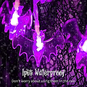 Kandice Halloween Light String, Eight Modes&Remote Control Function Outdoor Halloween bat Lights, Battery-Powered IP65 Waterproof Bat String Lights, Perfect for Decorating Indoors or Outdoors