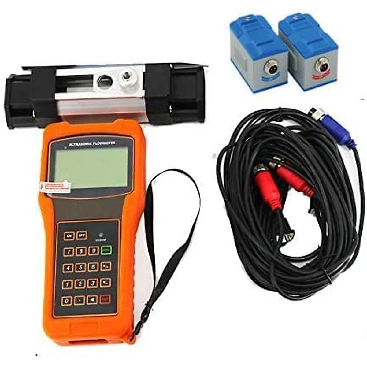 CNYST Ultrasonic Flow Meter Liquid Flowmeters with TS-2 Small Size Transducer and HS Small Bracket Pipe Diameter DN25 to 100mm Max Liquid Temperature 90 Degrees Celsius