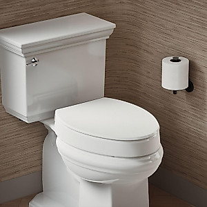 KOHLER Hyten Elevated Quiet-Close Elongated toilet seat, White