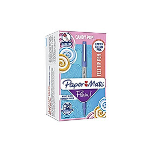 Paper Mate® Flair® Felt Tip Pens, Ultra Fine Point, Limited Edition Candy Pop™ Pack, Box of 36(Packaging may vary)