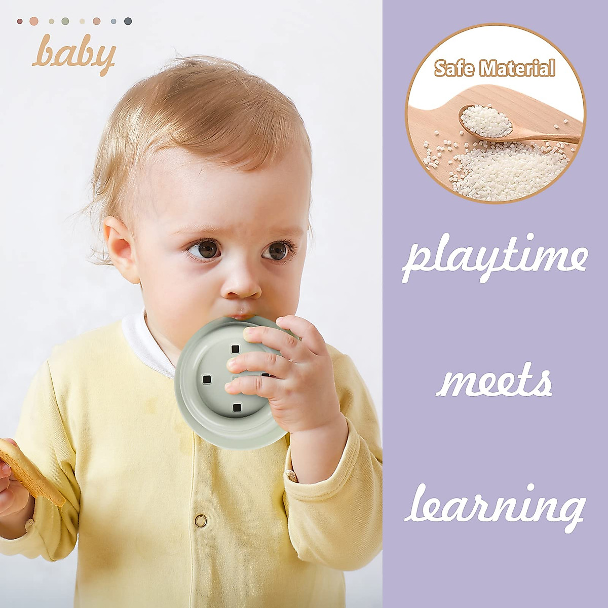 SKYWHALE Baby Soft Building Blocks 6 12 18 Months, 21pcs Toddler Stacking Sensory Learning Education Toys, Infant Rubber Silicone Teething Squeezing Block Gift for Boys Girls