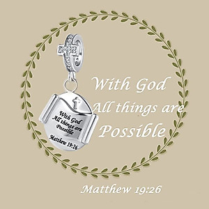 DWJSu Cheap Cross Faith Bible Religious Charm Silver Christian Crystal Dangle Bead fit Pandora Charms Bracelet and Necklace for Women