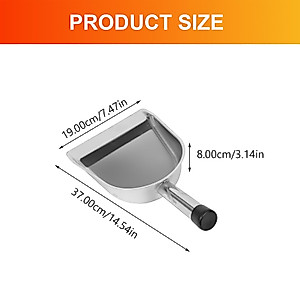 Gatuida Stainless Steel Dust Pan Metal Trash Shovel with Handle Handheld Dust Pan Wide Scooper for Indoor Outdoor Fireplace Industrial and Commercial Use