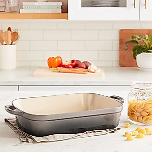 Le Creuset Enameled Cast Iron Signature Rectangular Roaster, 5.25 qt. (11.7" x 16.8") , Oyster